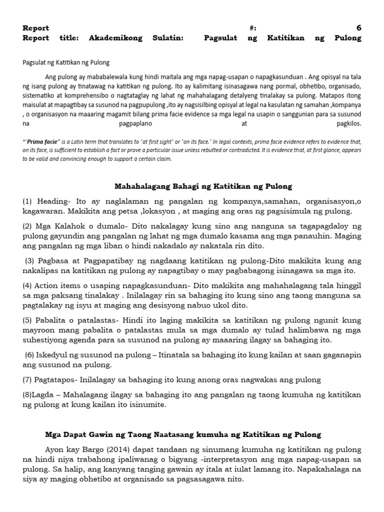 G6_Pagsulat ng Katitikan ng Pulong | PDF