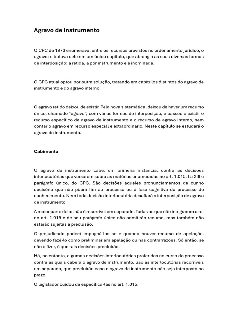 Agravo de Instrumento | PDF