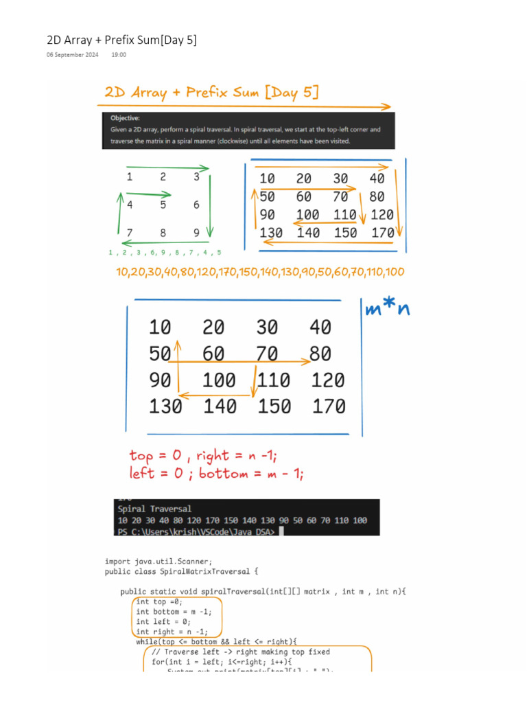 2D Array & Prefix Sum (Day 5) | PDF 2D Array & Prefix Sum (Day 5) | PDF