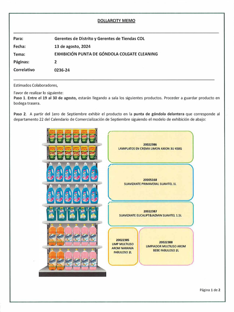 0236-24 Exhibición Punta de Góndola Colgate Cleaning Col | PDF
