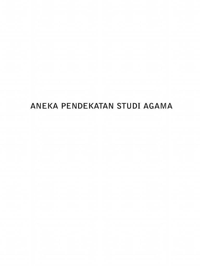 Aneka Pendekatan Studi Agama | PDF
