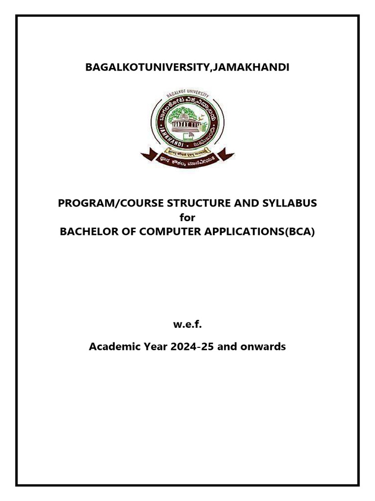 2 Semester BCA Syllabus | PDF