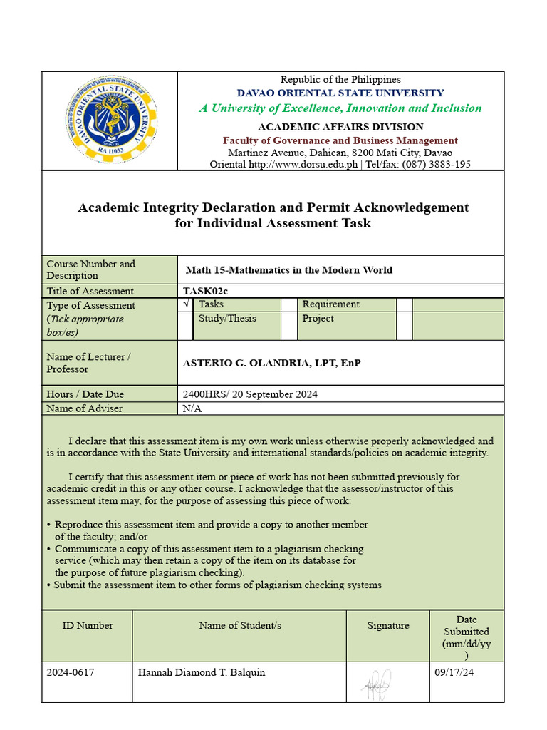 Math15 BALQUIN Hannah-Diamond Task02c | PDF