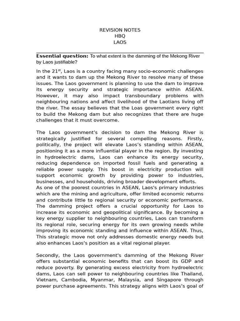 FYE Laos Notes | PDF