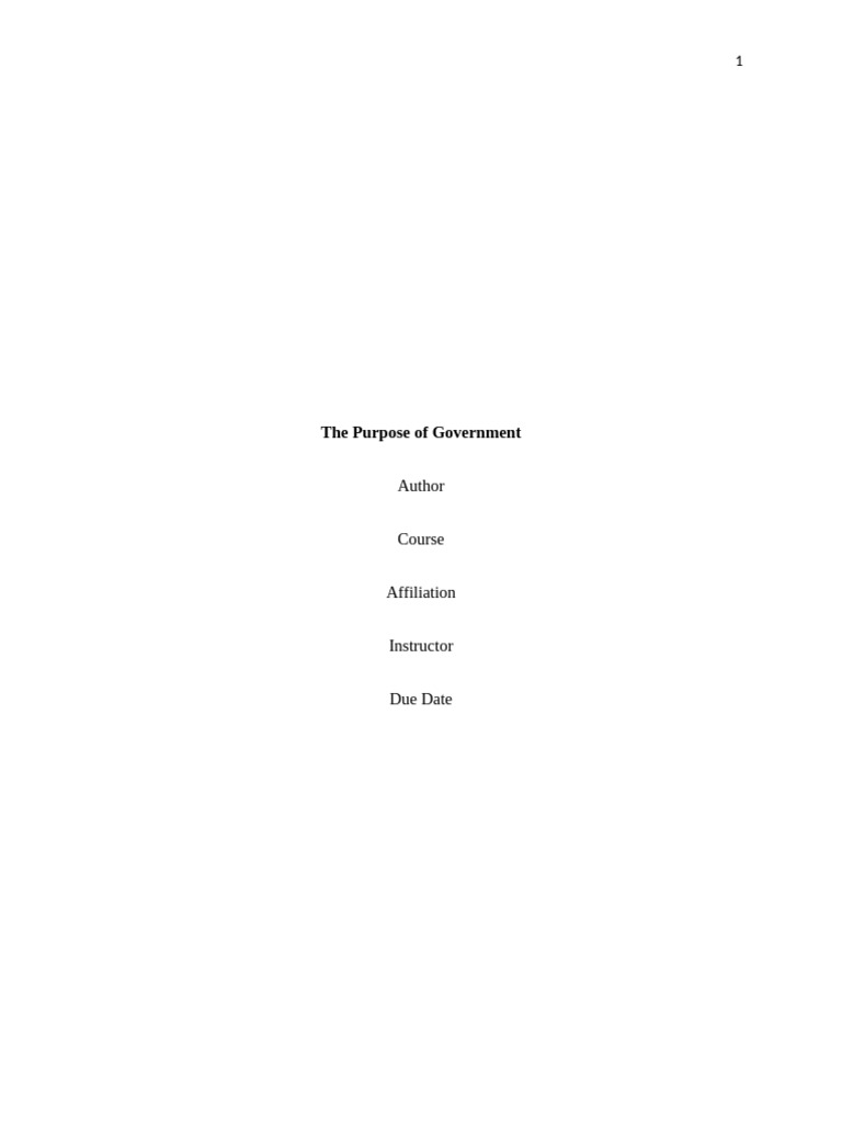 Purpose of Government - Edited | PDF