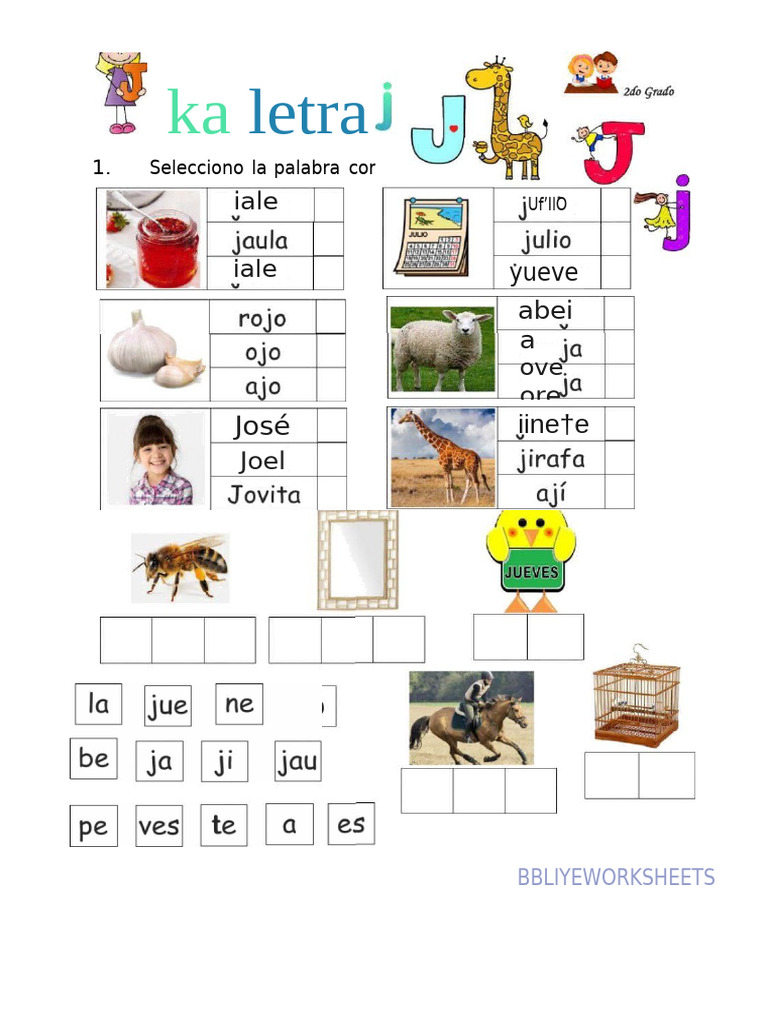 ficha refuerzo letra j | PDF