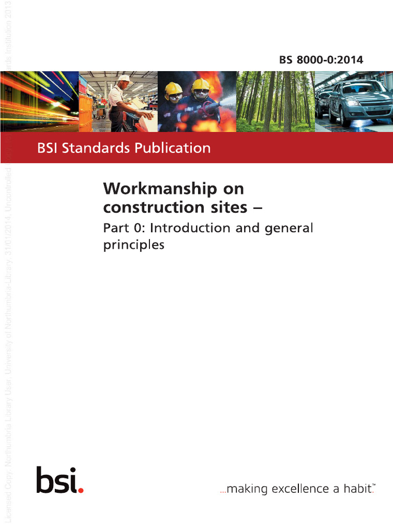 BS 8000-0.2014 - Workmanship On Construction Sites | PDF