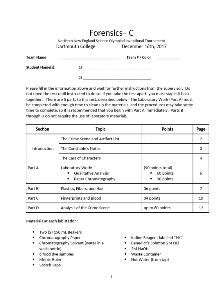 Answer Key Forensics 12.16.17 Nnesoit | PDF