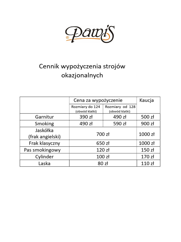 Cennik Wypozyczalni | PDF