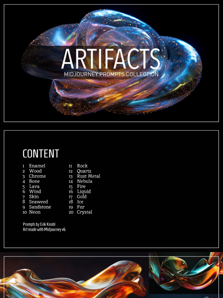 Midjourney Prompt Collection - Artifacts | PDF