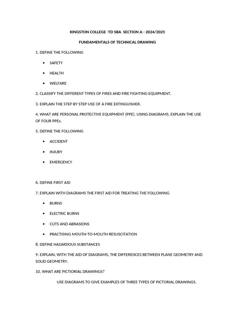 Kingston College Fundamentals of TD Sba Section A 2024 | PDF