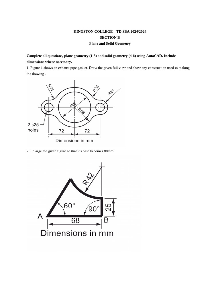 KC TD - SBA Section B Plane and Solid 2020 | PDF