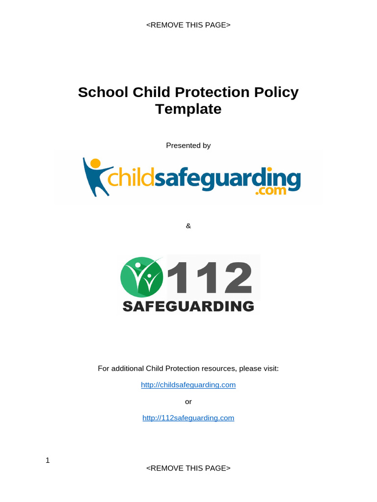 School Child Protection Policy Template | PDF | Child Protection | Business