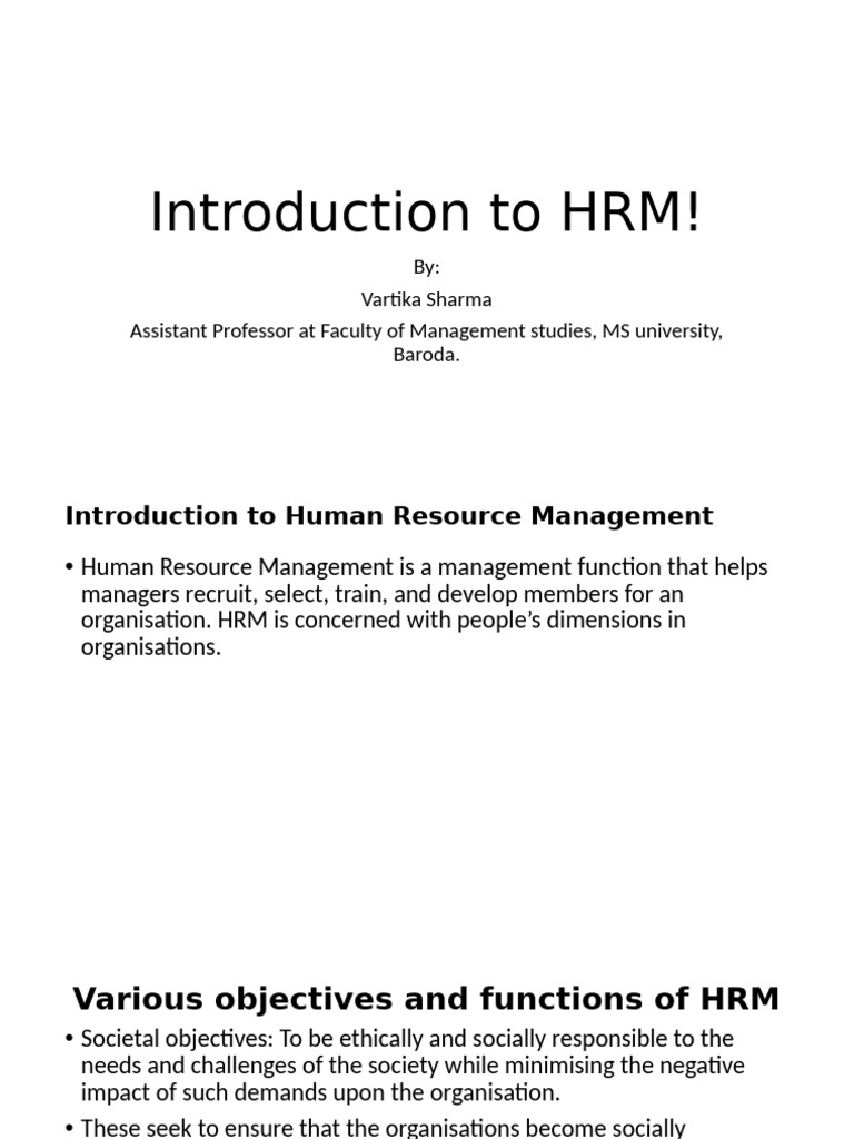 HRM - unit 1 | PDF