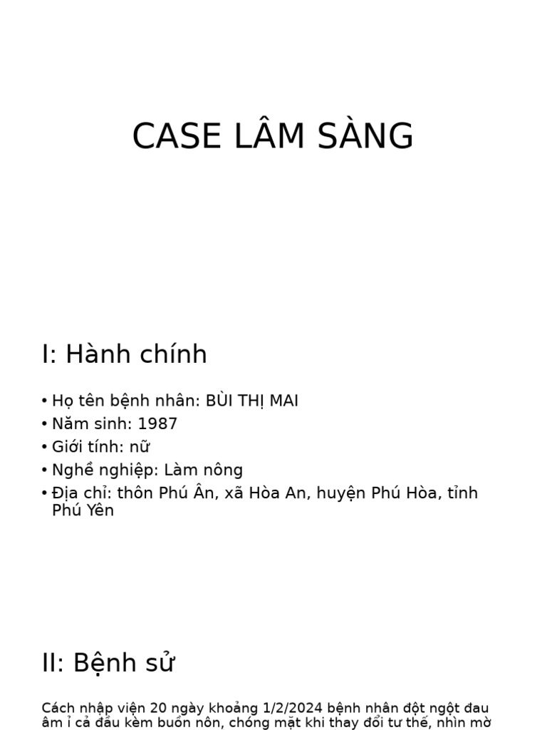 CASE LÂM SÀNG AMV | PDF