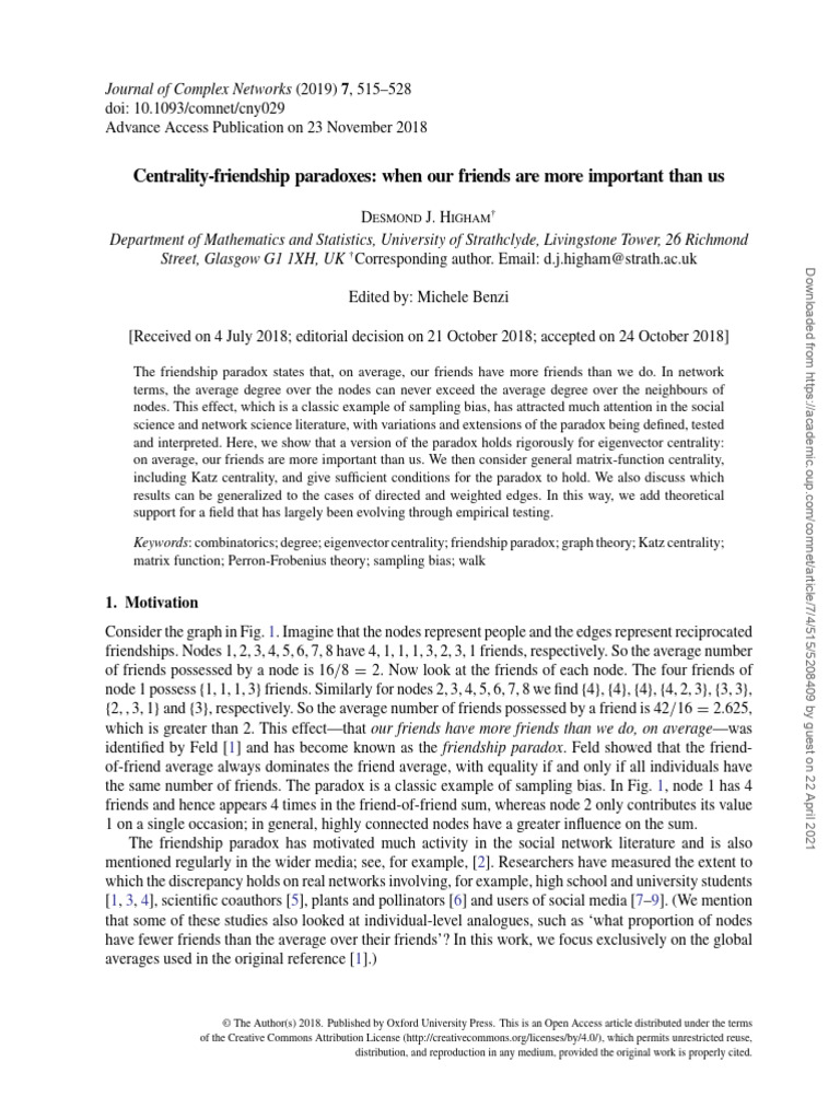 2019 Centrality-Friendship Paradoxes When Our Friends Are More ...