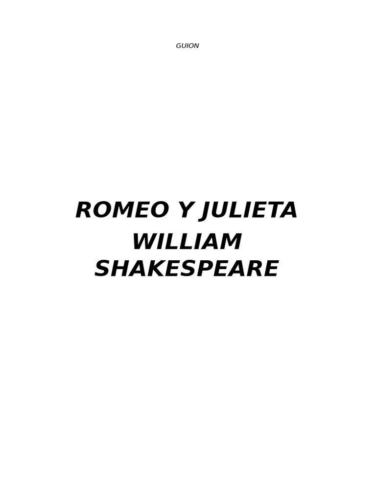 GUION ROMEO Y JULIETA OFICIAL (4) | PDF