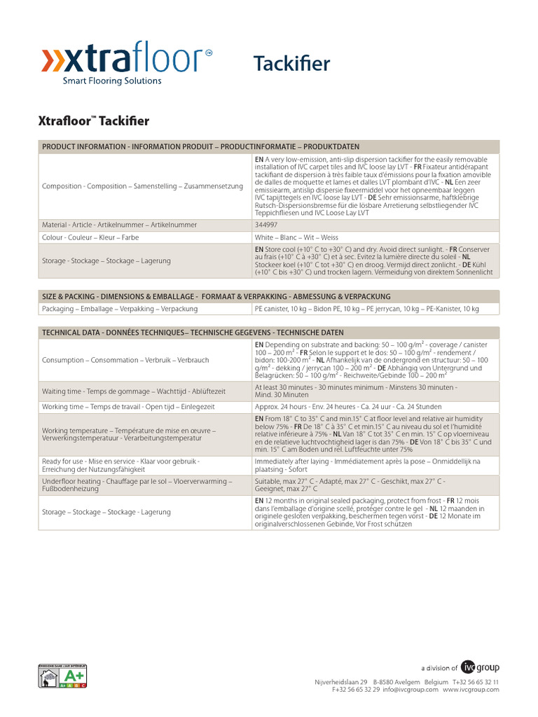 TDS Xtrafloor Tackifier | PDF
