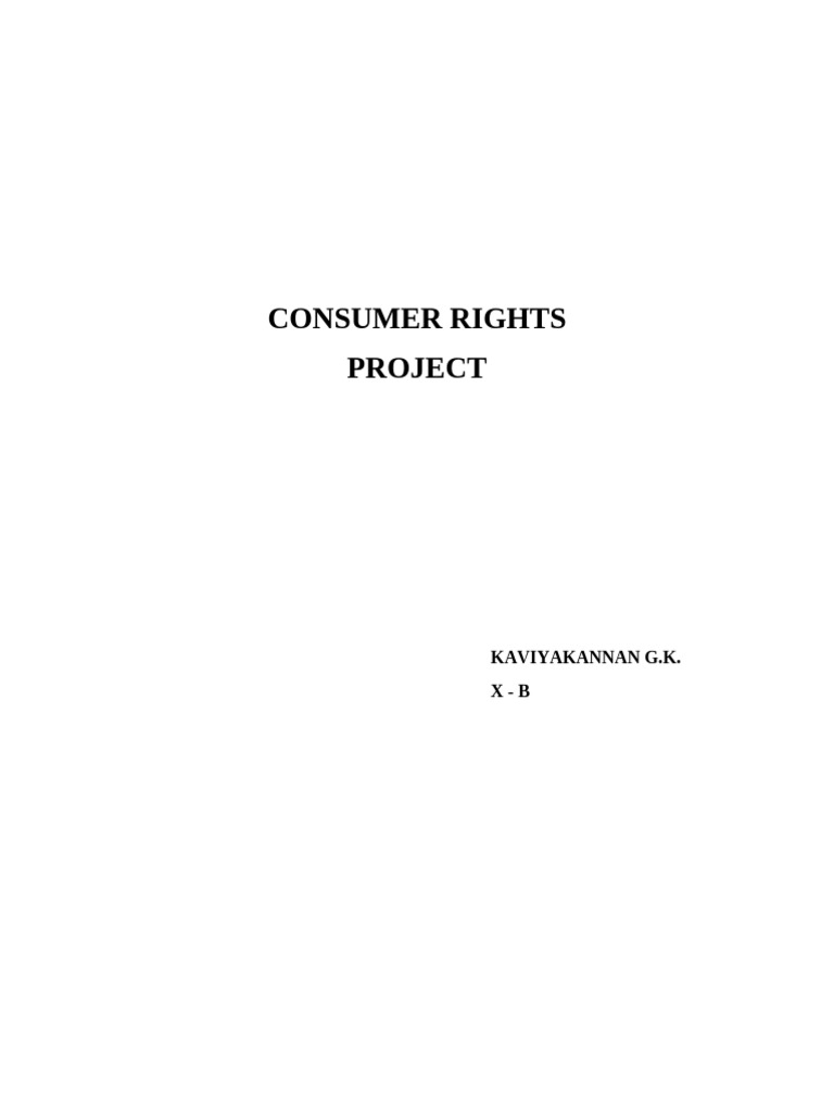 Consumer Rights | PDF