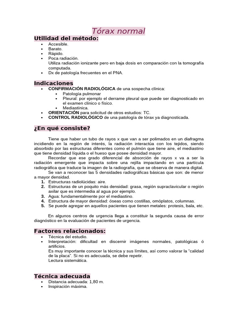 Tórax Normal | PDF
