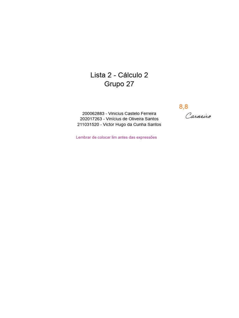 Lista 2 c2 Grupo27 Corrigida | PDF