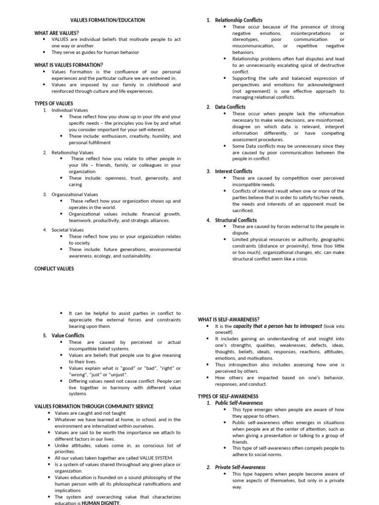 VALUES-ED-Introduction | PDF