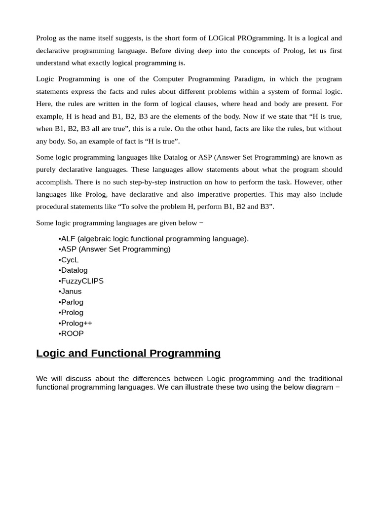 Introduction To Prolog | PDF