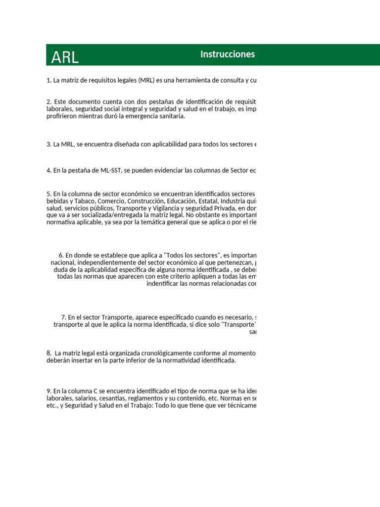 Matriz Legal Base Arl A Agosto 31 de 2024 | PDF