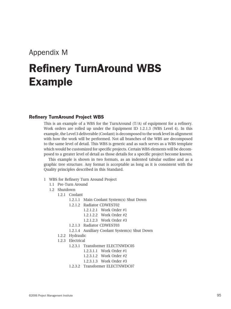 Refinery Turnaround Project WBS Example | PDF | Technology & Engineering