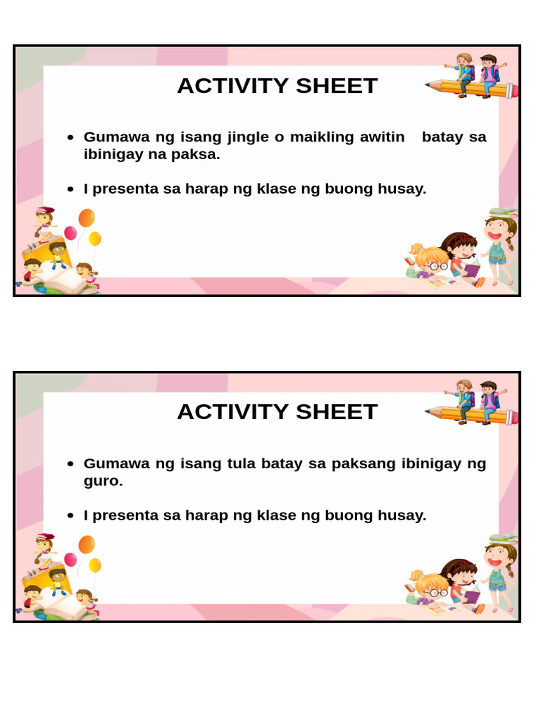 Activity Sheet COT ESP 3rd Quarter | PDF