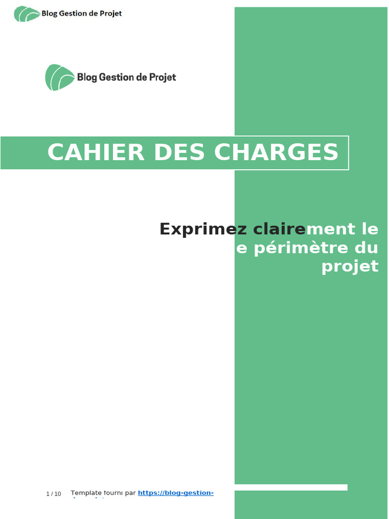 Cahier Des Charges | PDF