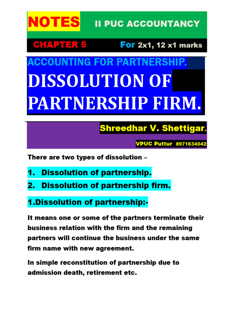 Dissolution of Partnership Firm | PDF