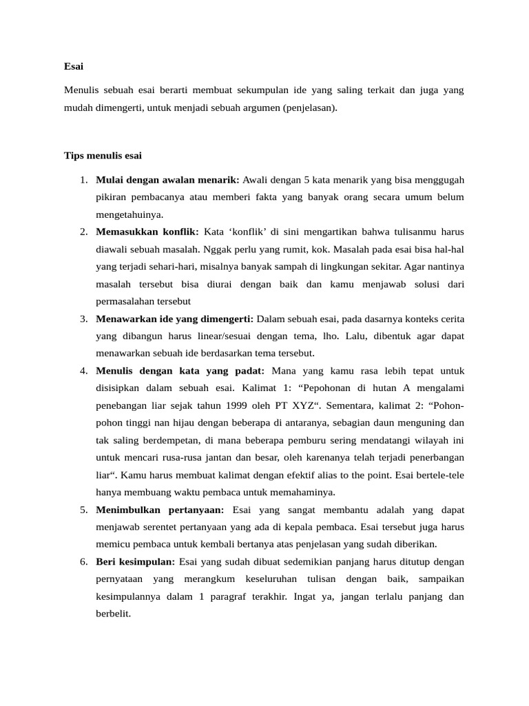 Kaidah Penulisan Essai | PDF