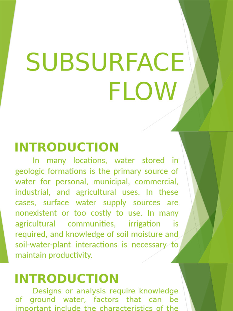 Subsurface Flow1 | PDF
