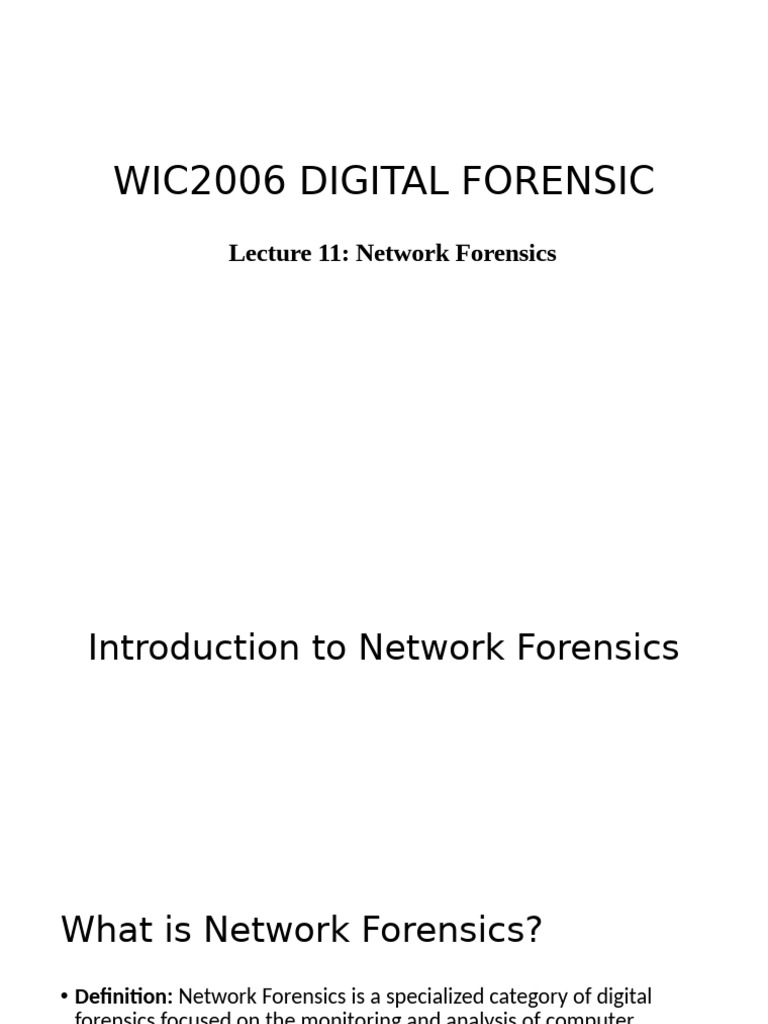 NETWORK Forensics | PDF