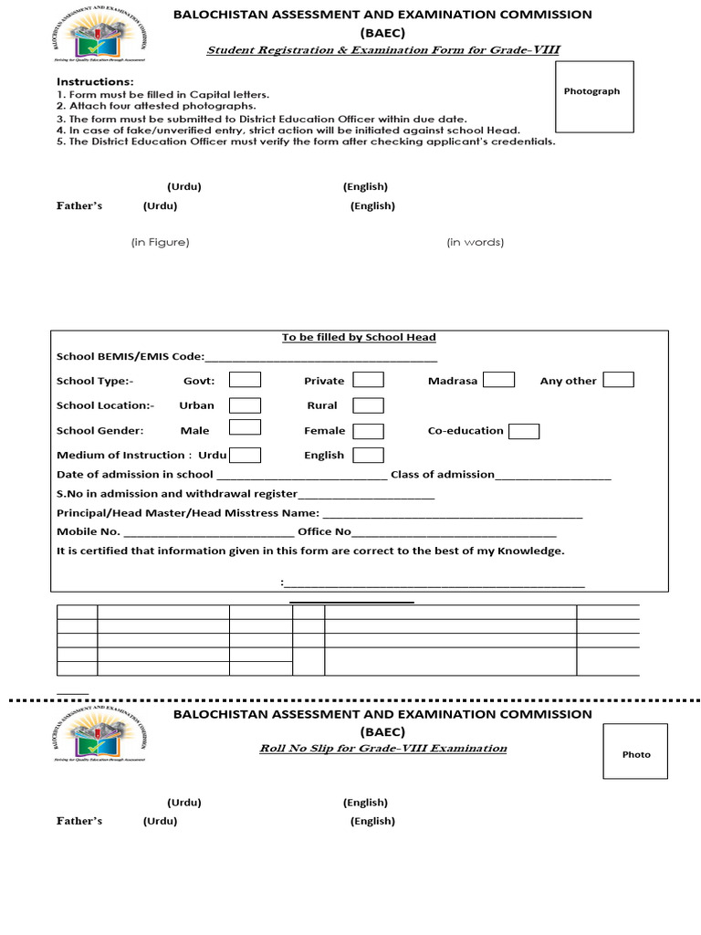 Reg & Exam Form - (Regular) 2023 | PDF