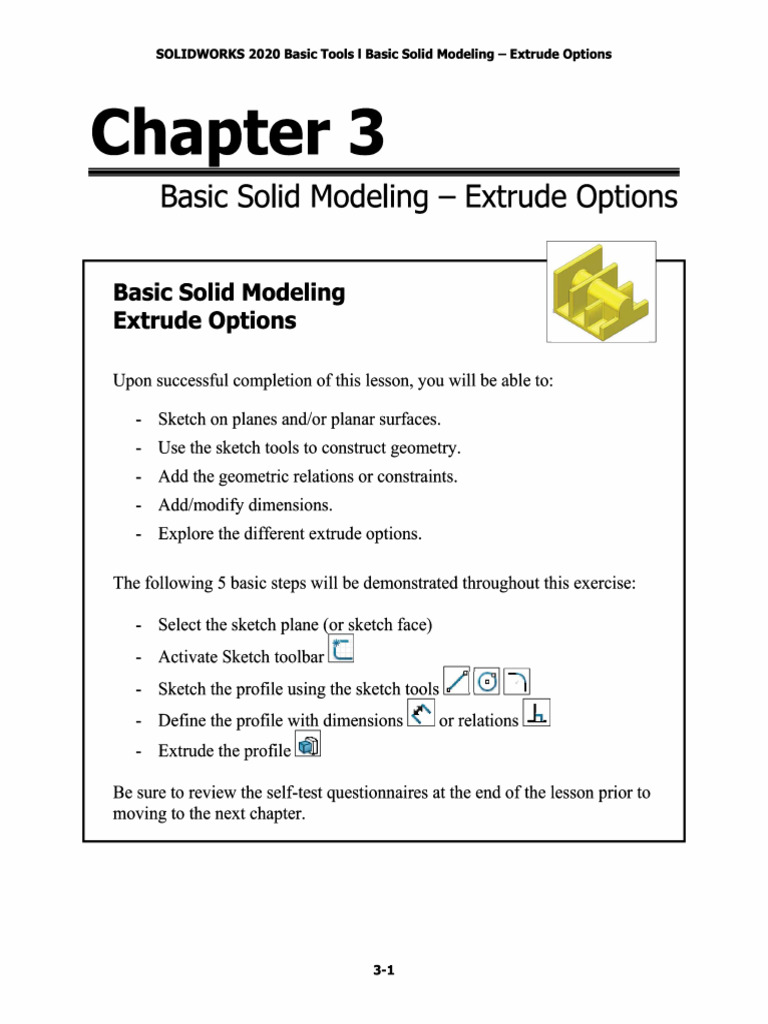 SOLIDWORKS-2020-Basic-Tools-Paul-Tran-ch 3 | PDF
