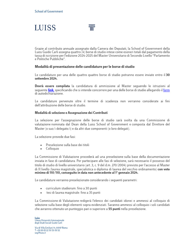 Borse Di Studio MAPPP | PDF