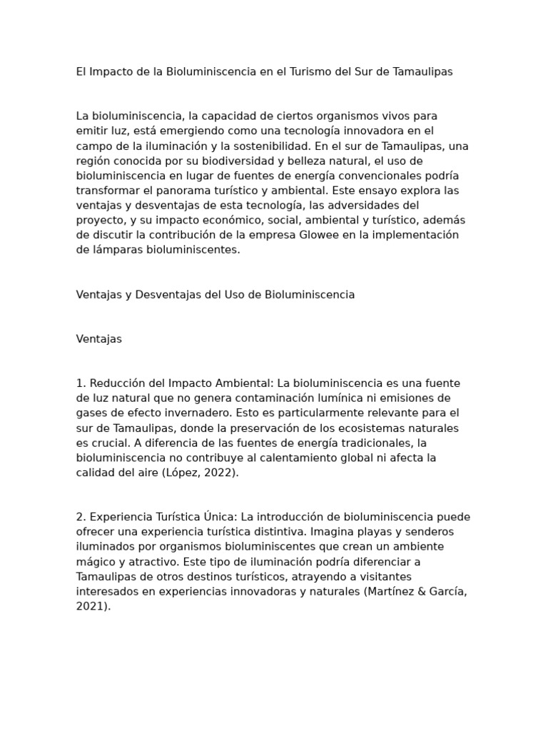 Proyecto Sustentable De Bioluminiscencia En Tamaulipas PDF