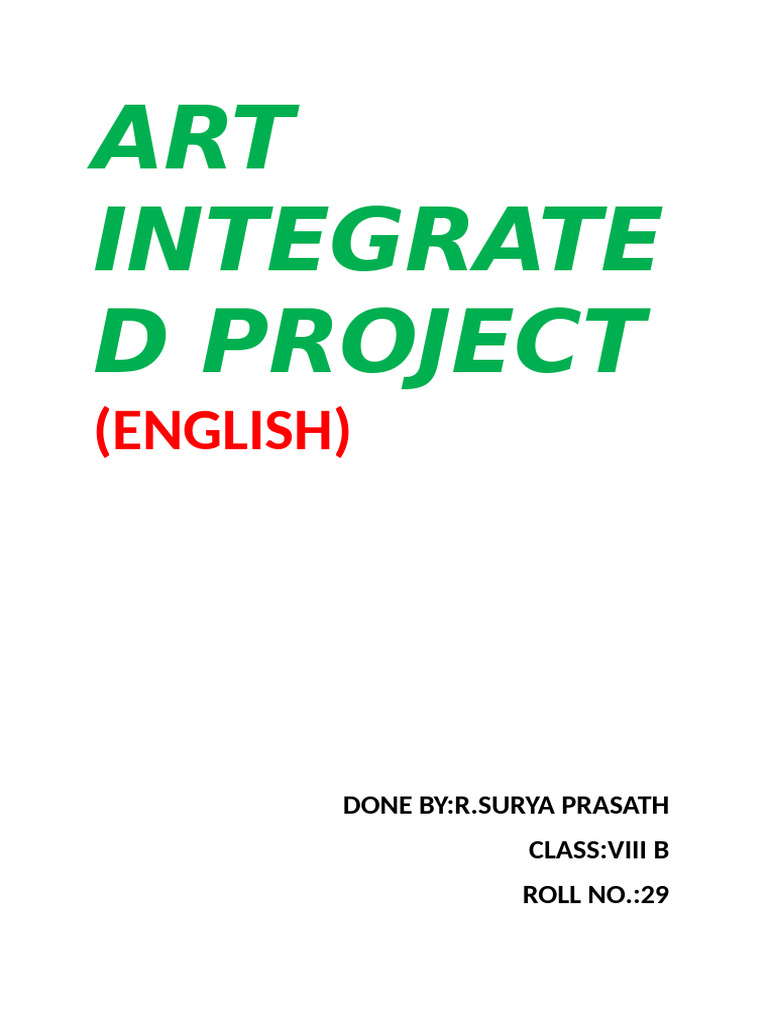 Art Integrated Project | PDF