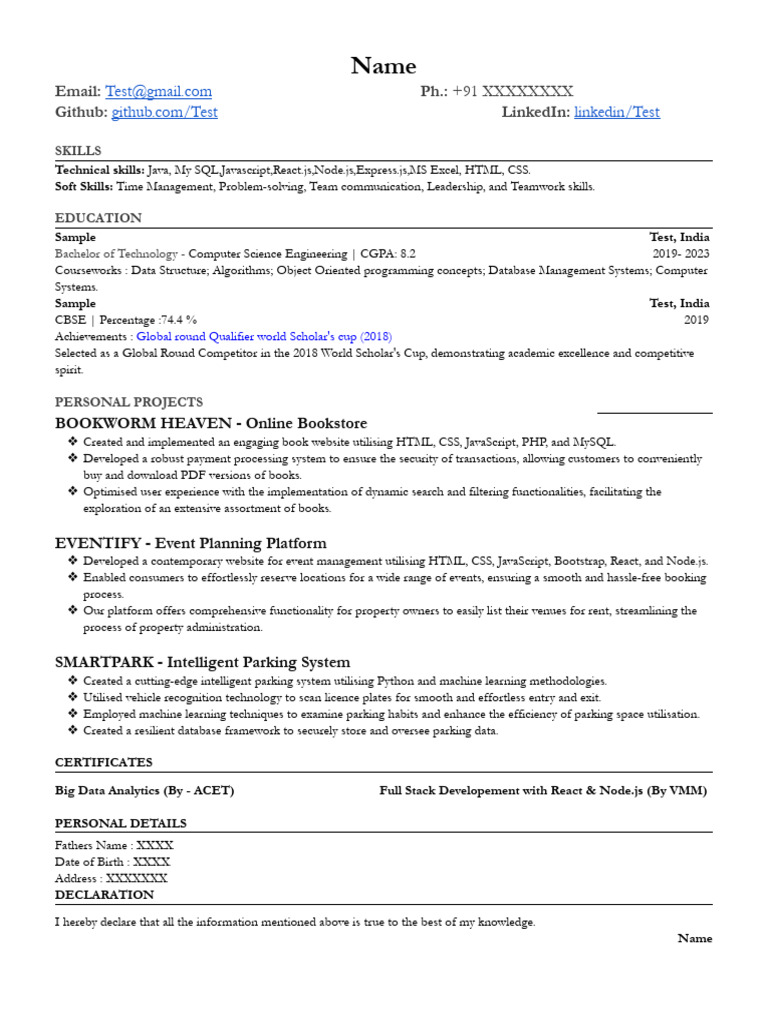 Sample Resume | PDF