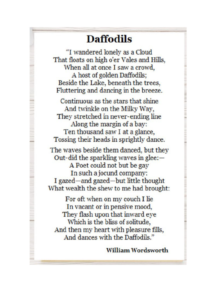 Daffodils Poem | PDF