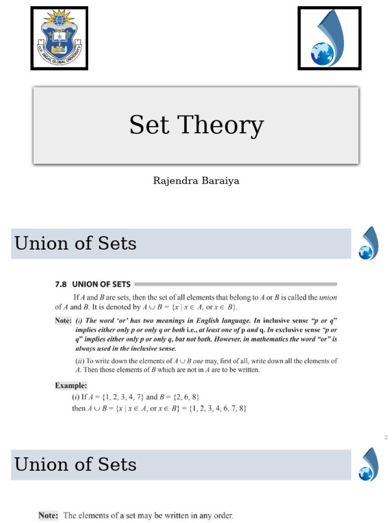 10. Set Theory - Operations | PDF