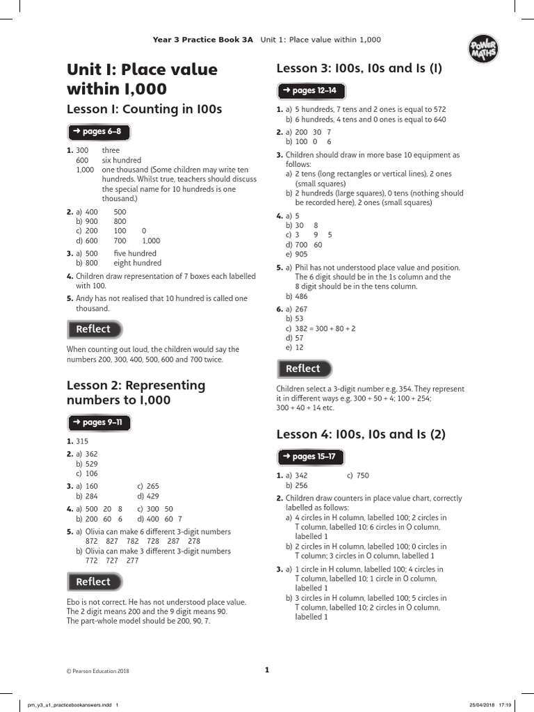 3a Practicebookanswers | PDF | Mathematics | Arithmetic