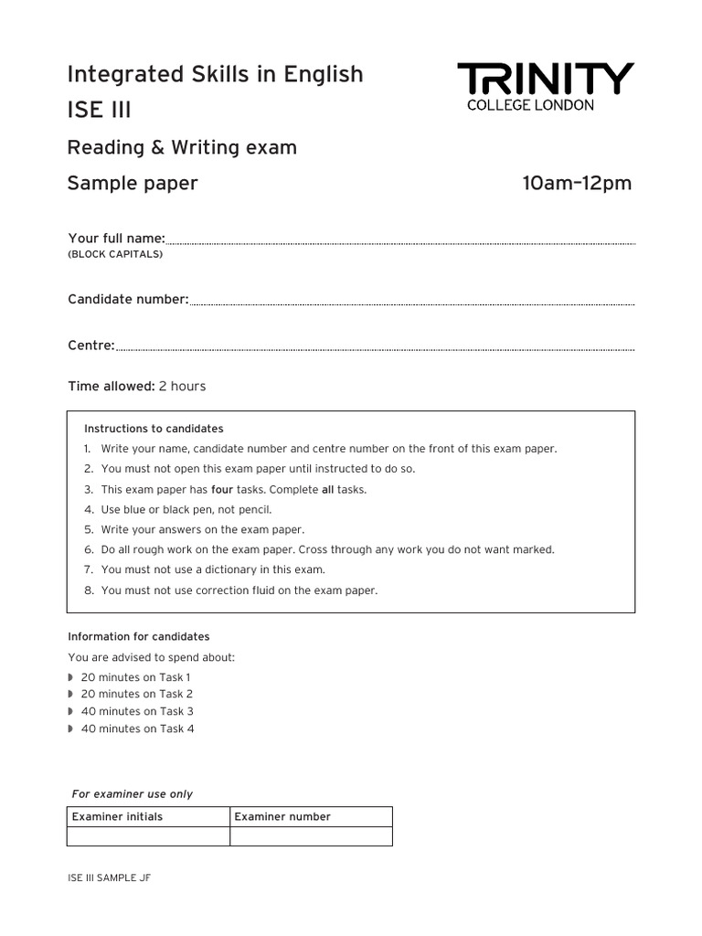 ISE III Reading & Writing Exam Sample | PDF | Advertising