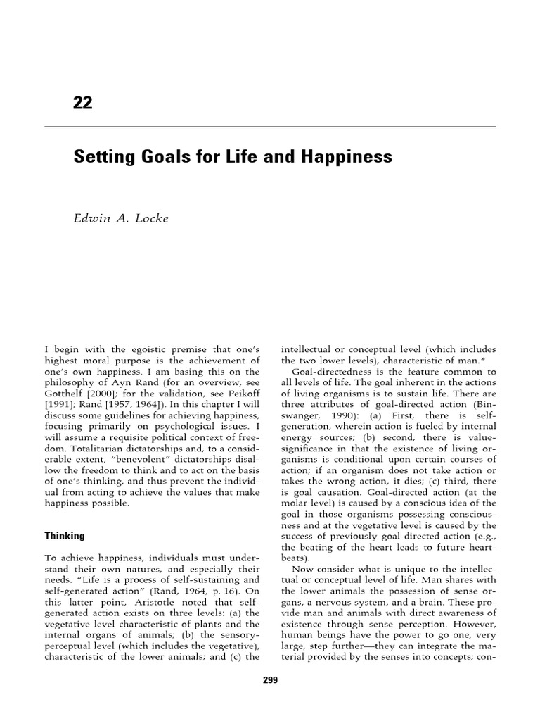 Setting Goal - Handbook of Positive Psychology | PDF | Self Efficacy ...