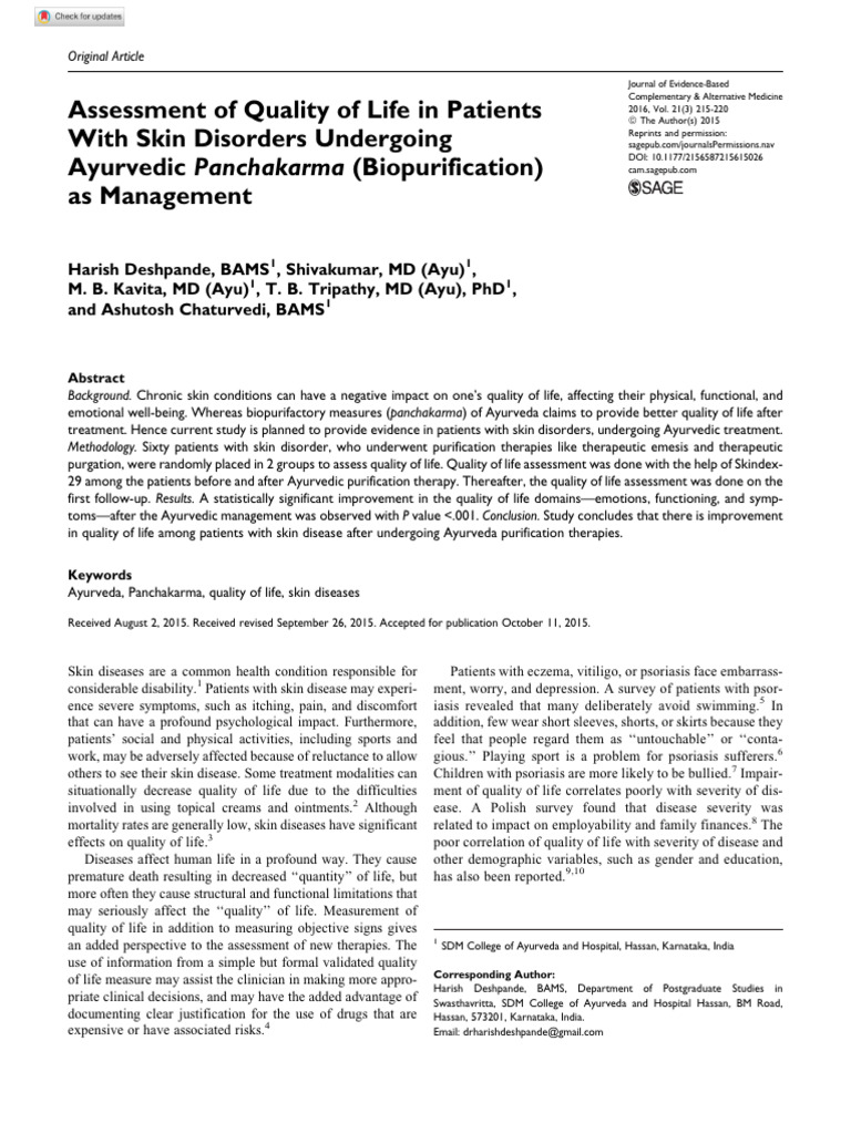 Article For Journal Club 23.12.2021 | PDF | Ayurveda | Wellness