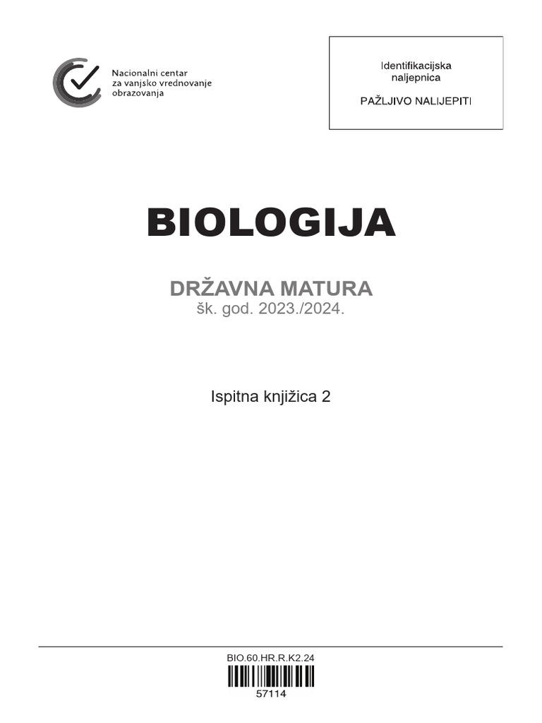 Biologija: Državna Matura | PDF