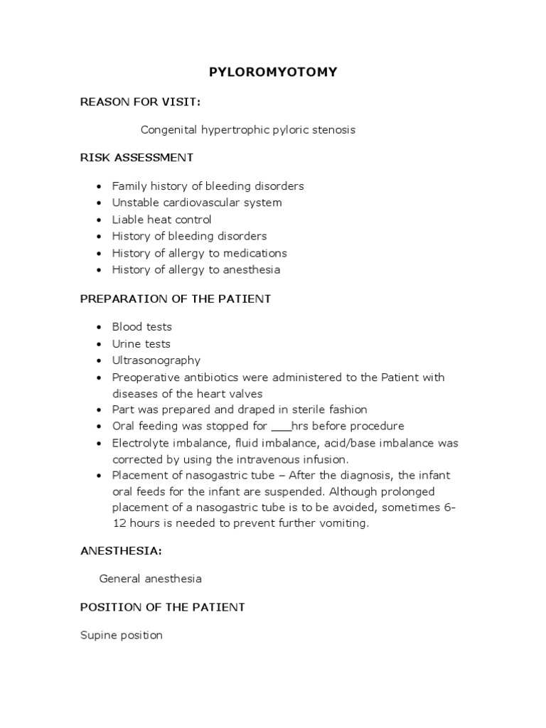 PYLOROMYOTOMY | Surgery | Stomach