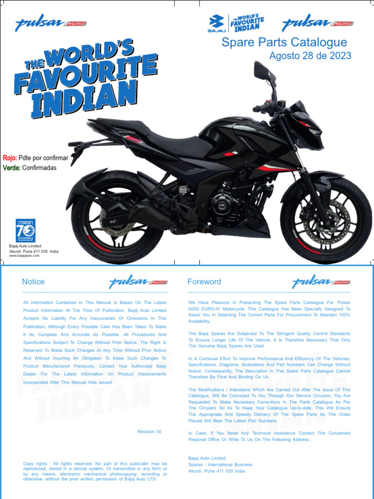 Bajaj - Pulsar n250 | PDF